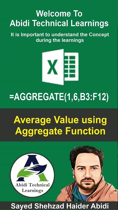 How to Calculate Average Value using Aggregate function #AbidiExcel #AbidiExcelFormula # ...