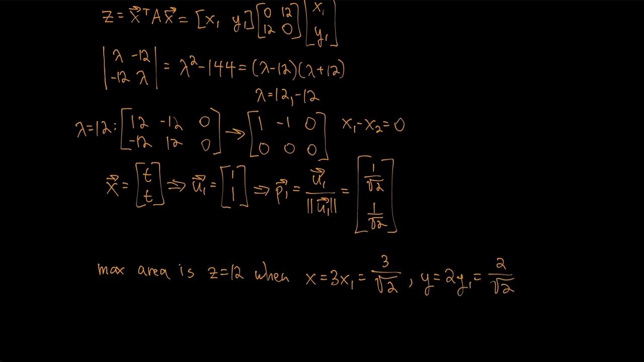 Linear Algebra 7.4 Optimization Using Quadratic Forms - YouTube