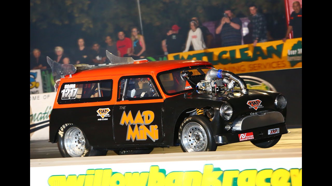 MENTAL TURBO MINI - CHRYSLER 360 POWERED DRAG CAR WILLOWBANK RACEWAY ...