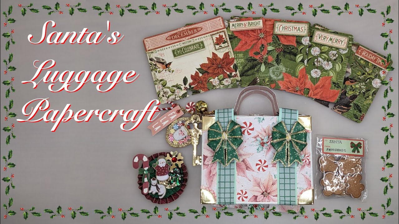 3D Memorydex Card Holiday Loaded Suitcase for Santa Papercraft - YouTube