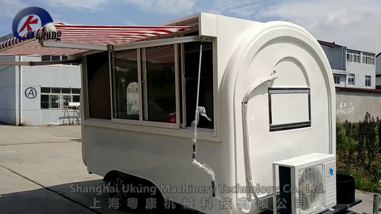 ukung fiberglass food trailer, size 300*200cm - YouTube