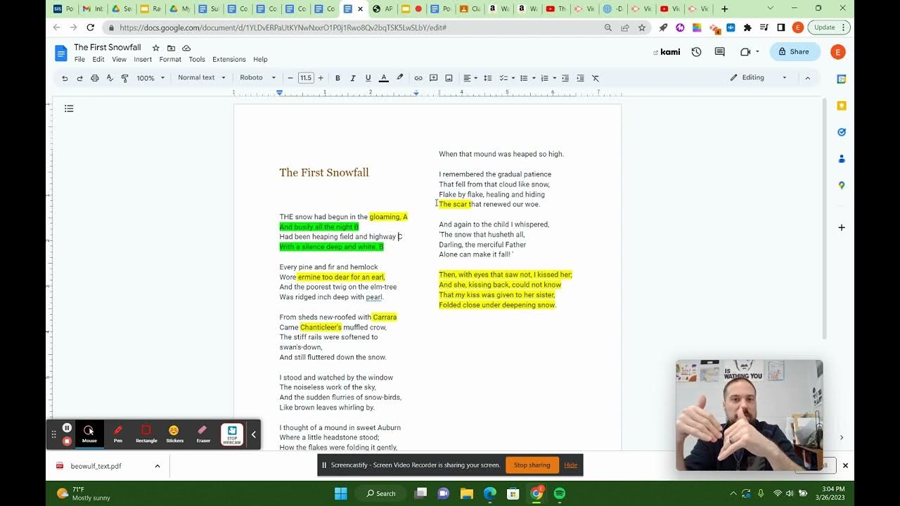James Russell Lowell "The First Snowfall" - YouTube