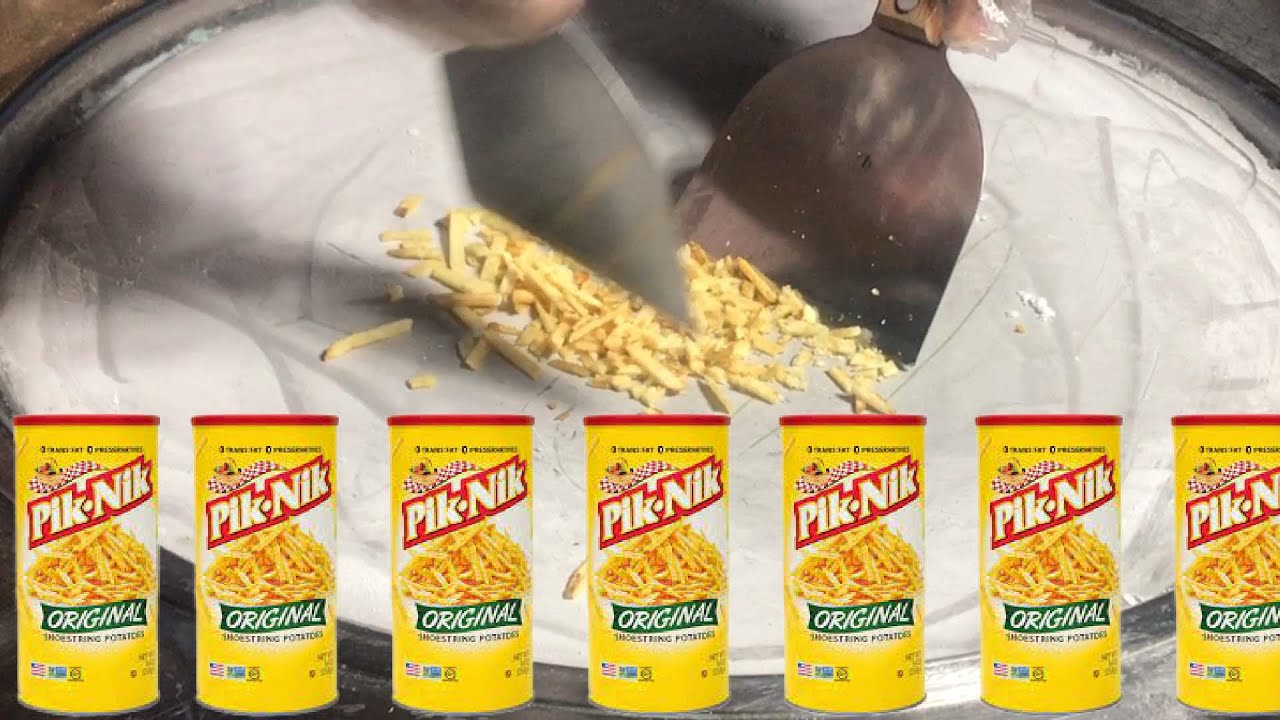 How to make the Best Pik Nik Shoestring Potatoes ASMR Ice Cream Rolls ...