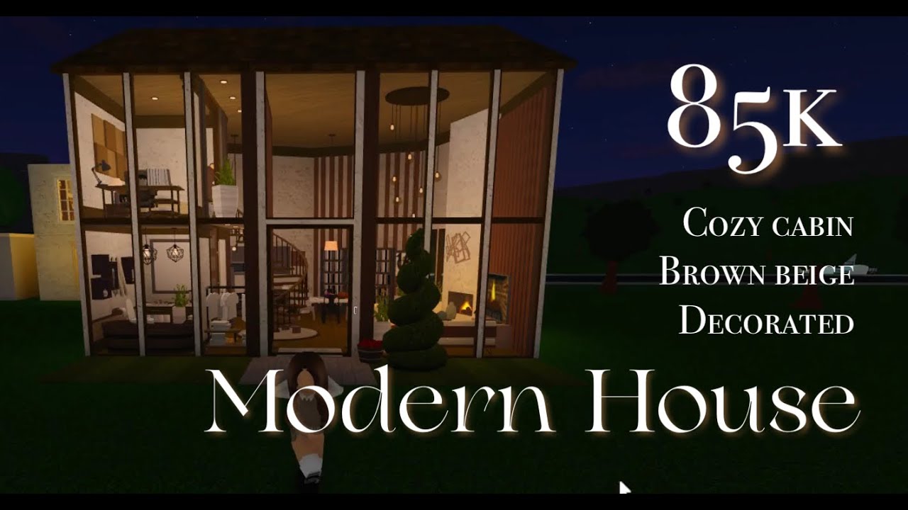 Bloxburg │ 85k cute Modern House │ speedbuild☕ - YouTube