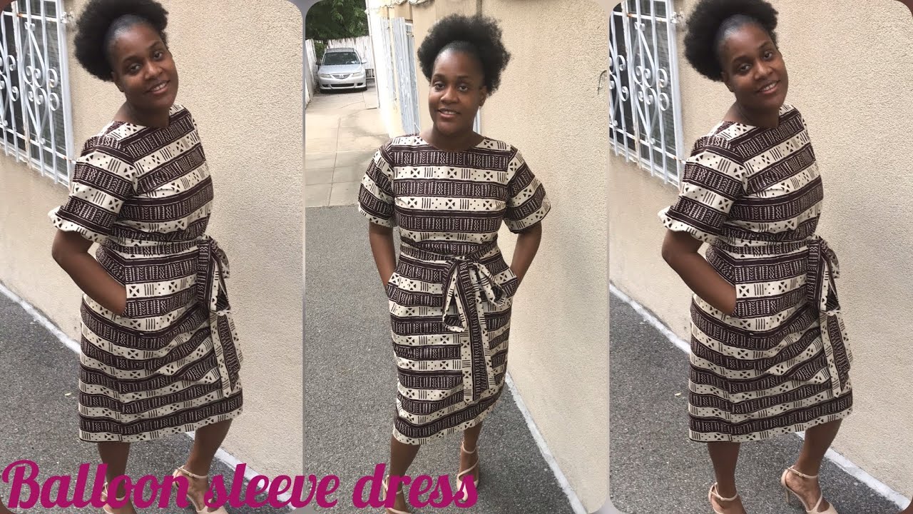 HOW TO SEW A DRESS WITH BALLOON SLEEVE AND POCKETS | BALLON SLEEVE ...