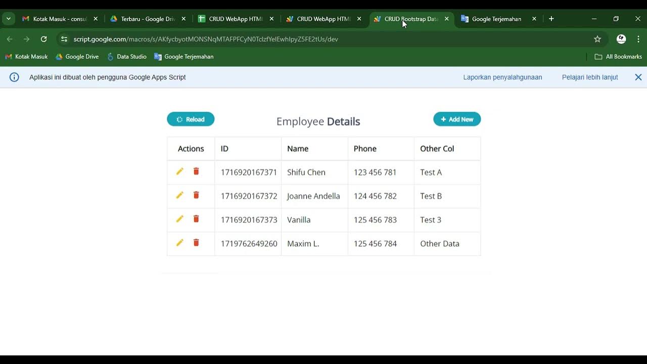 Google Apps Script - Tutorial CRUD in webApp HTML | Modal Pop-Up | Add | Edit | Delete - Part 6 ...