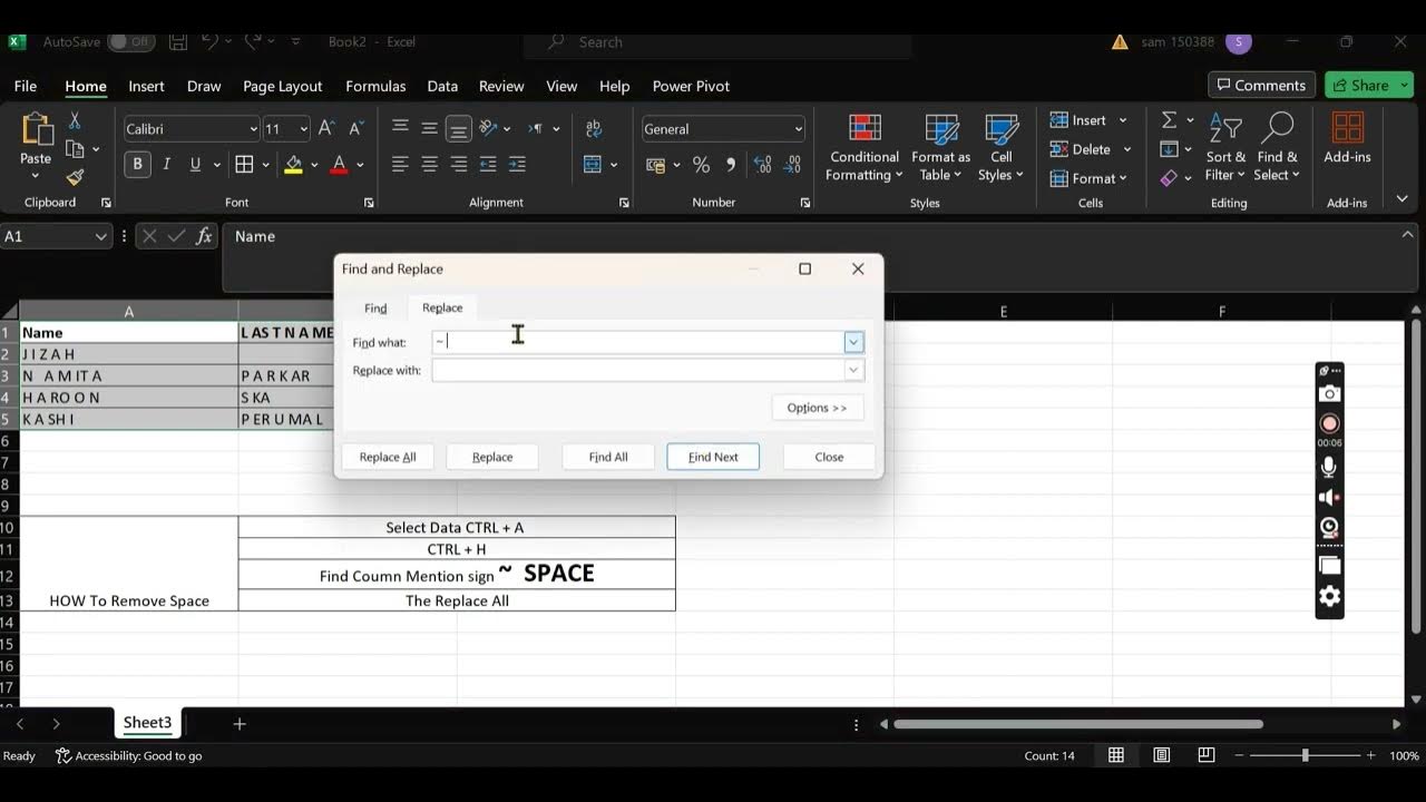 How To Remove Space in Excel Column , - YouTube