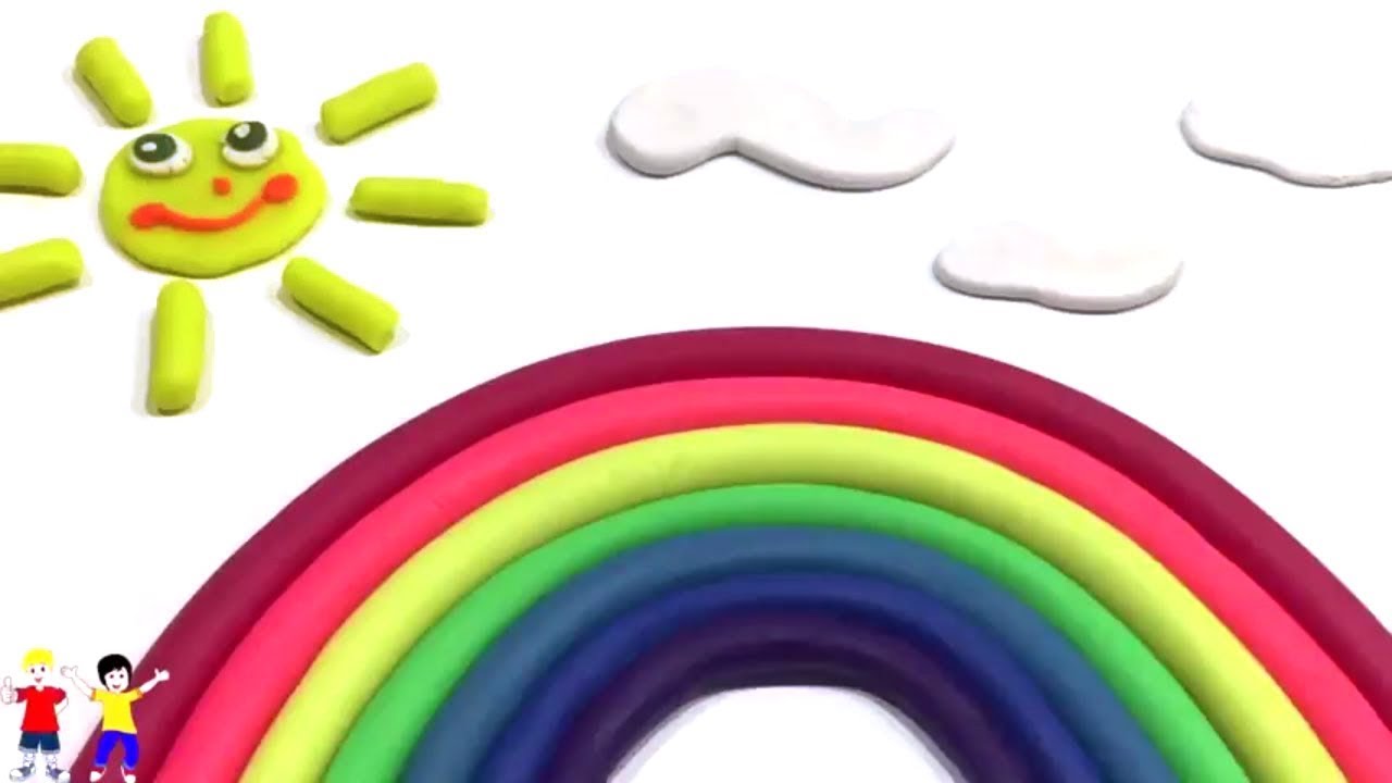 Learn Colors with a Rainbow made with Play Doh Rainbow for Kids - YouTube