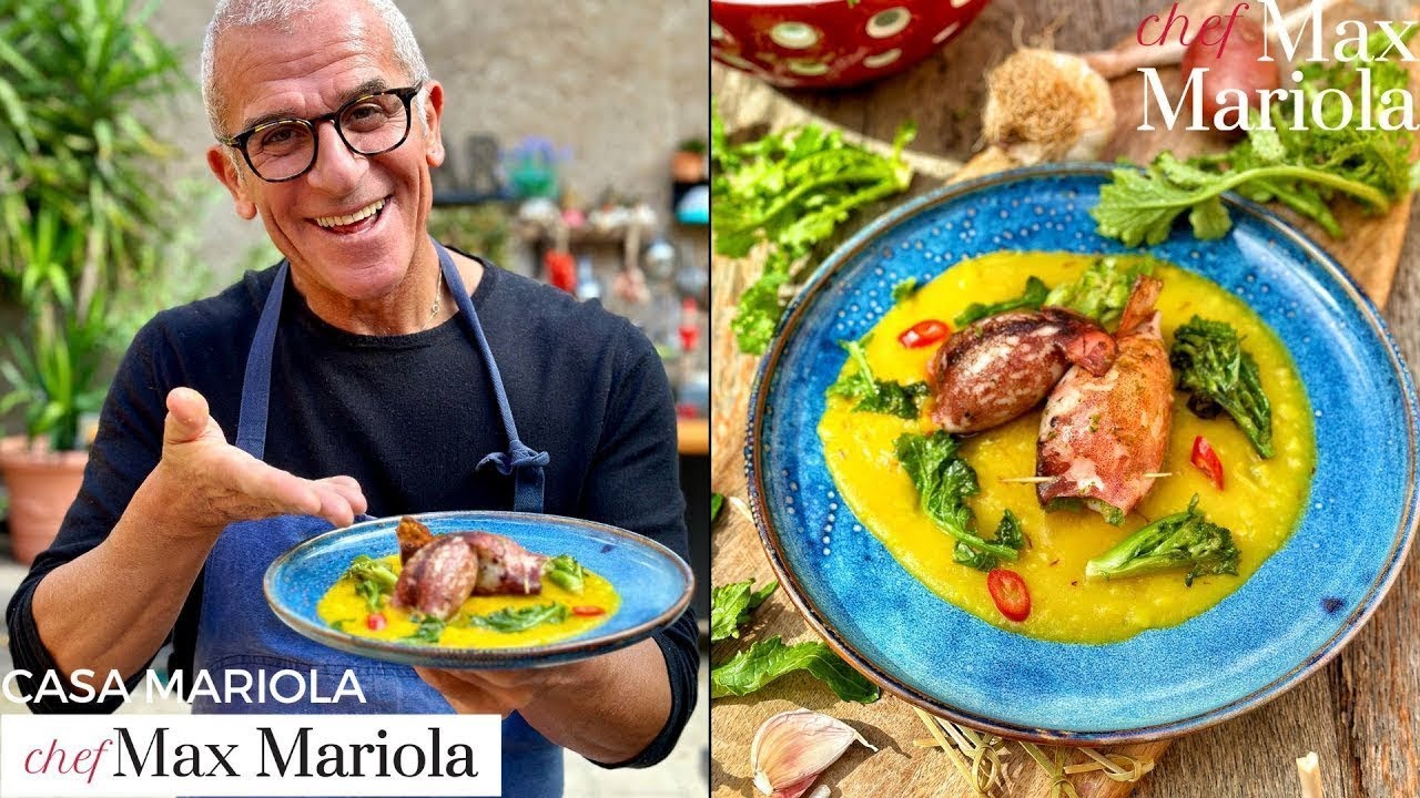 🦑 TOTANI RIPIENI su Crema di Patate allo Zafferano *DA PAURA ...