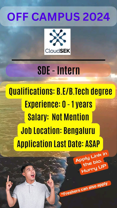 CloudSEK hiring Intern 2024,2023 batch @techandtarget #internship #summerinternship # ...