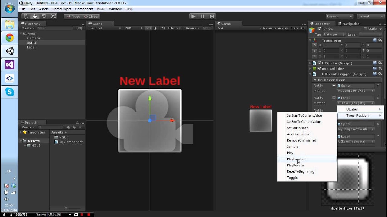 NGUI 3.x - EventTrigger(обработка событий) - YouTube