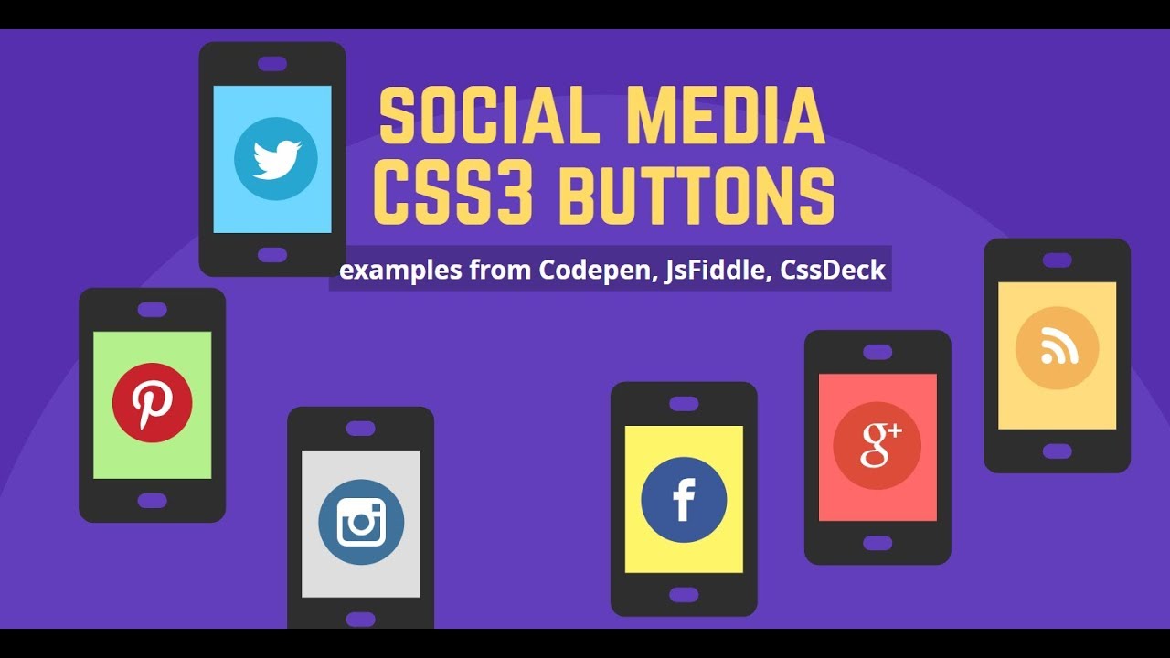 Social Media Csshtml Buttons Codepen Cssdeck And More Youtube 8671