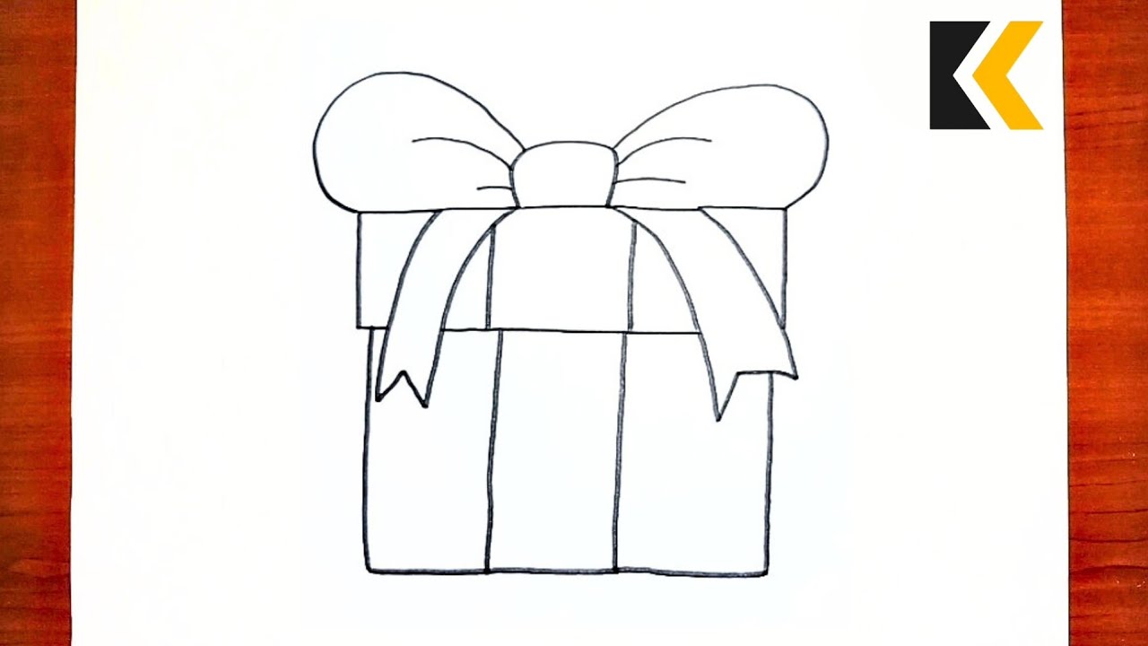 How To Draw A Gift | Draw Birthday Celebration Easily - YouTube