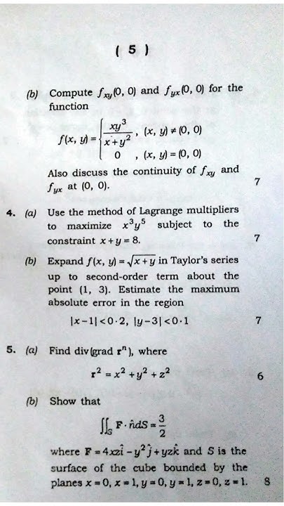 #beu #btech University 3rd semester exam 2021 maths (Differential calculus) Question paper ...