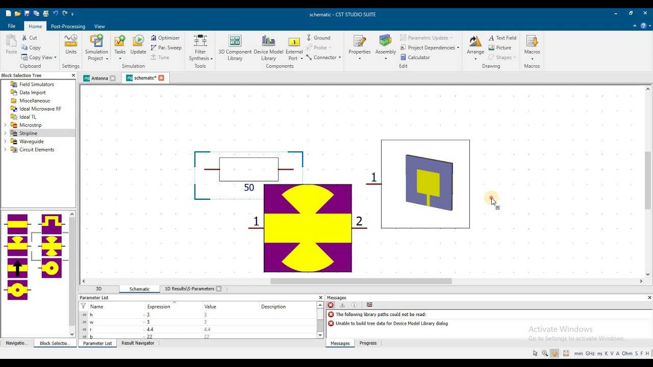 adding circuit elements lumped RLC in antenna design in cst - YouTube