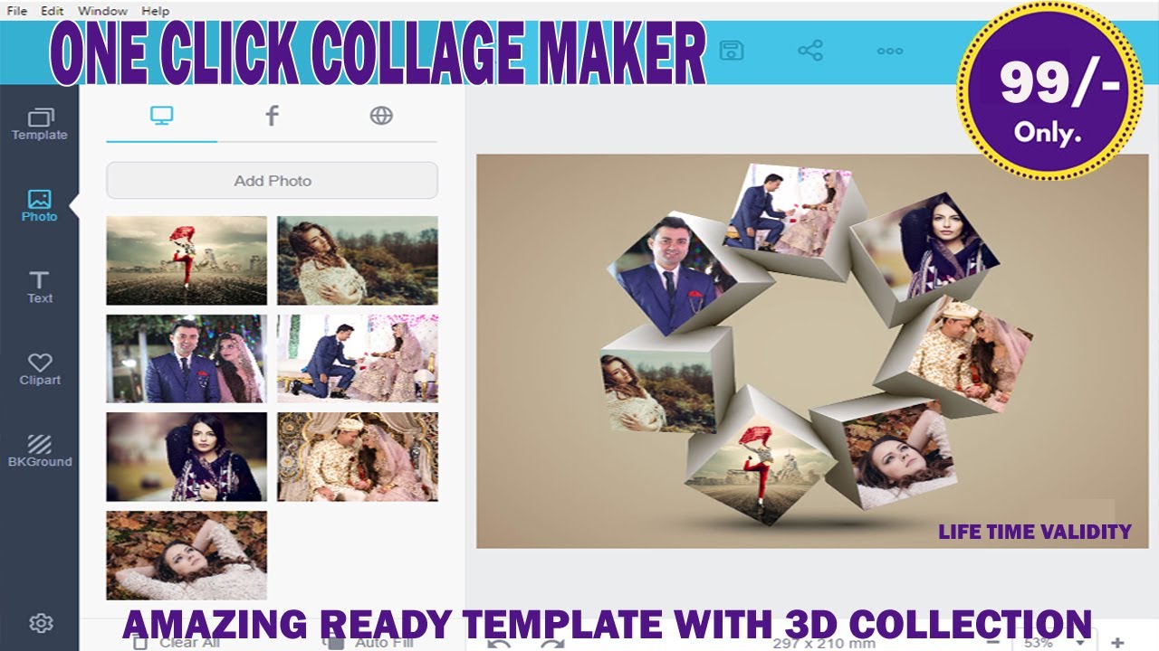 ONE CLICK AUTO COLLAGE MAKER - YouTube