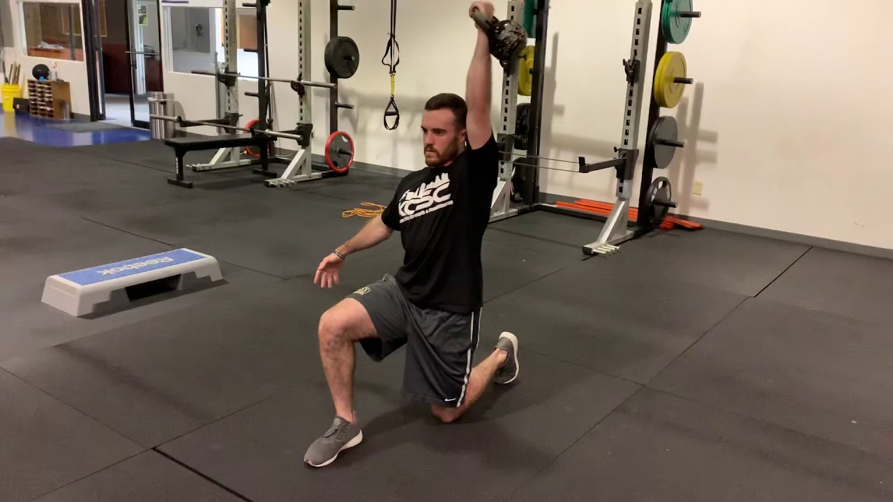 Half-Kneeling 1-Arm Overhead KB Press - YouTube