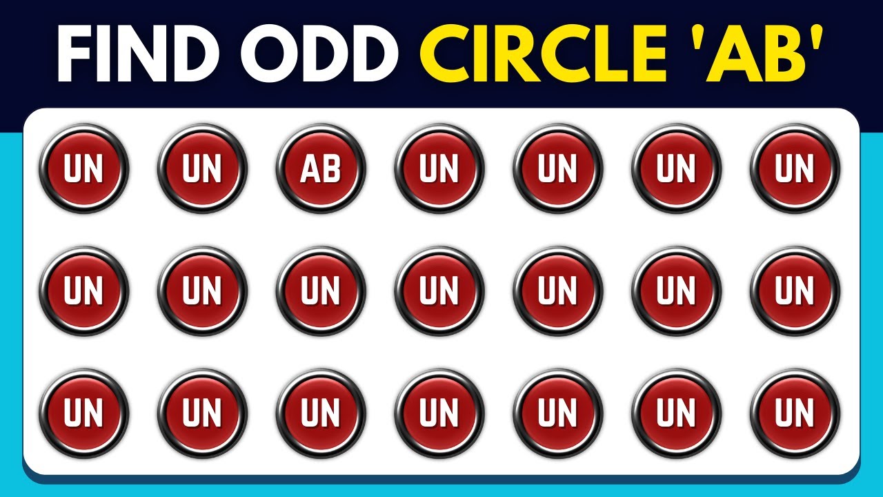 HOW GOOD ARE YOUR EYES? FIND THE ODD CIRCLE 'AB' | EASY, MEDIUM & HARD ...