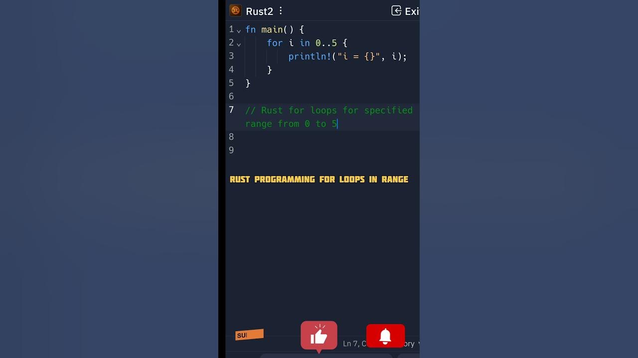 2-⏳Rust programming for loops⏳💱 | what is the output 🖥⌨️💻 of rust code🔡 #rustlang #rust #shorts ...