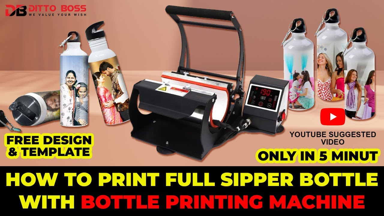 How to Print Sublimation Bottle Full Printing with Bottle Printing ...