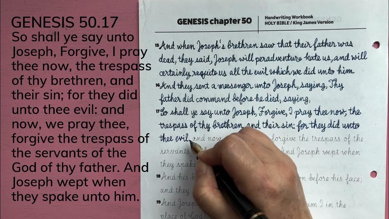 50.17 GENESIS cursive handwriting / Holy Bible / KJV - YouTube