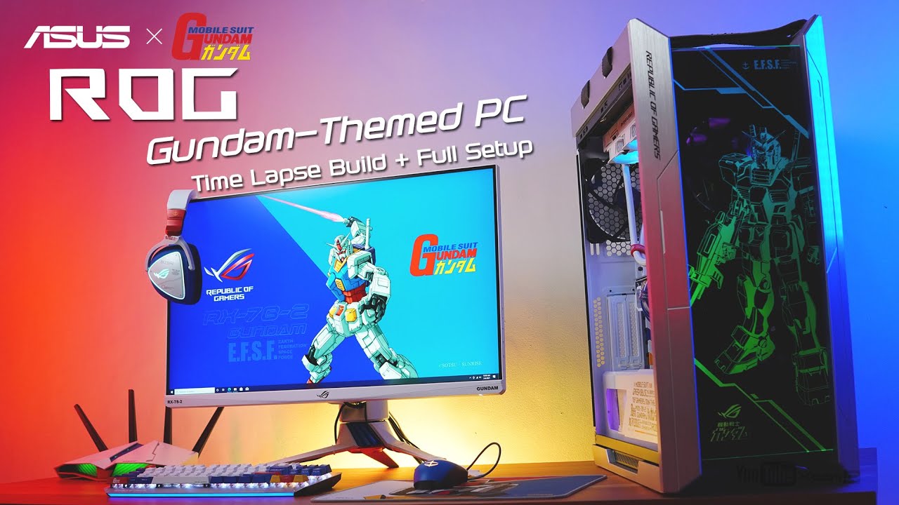 Asus ROG X Gundam-Themed PC Time Lapse Build + Full Setup - YouTube