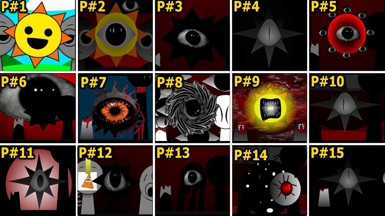 ALL MR SUN IN SPRUNKI INCREDIBOX - PHASE 1 VS ... PHASE 15 - YouTube