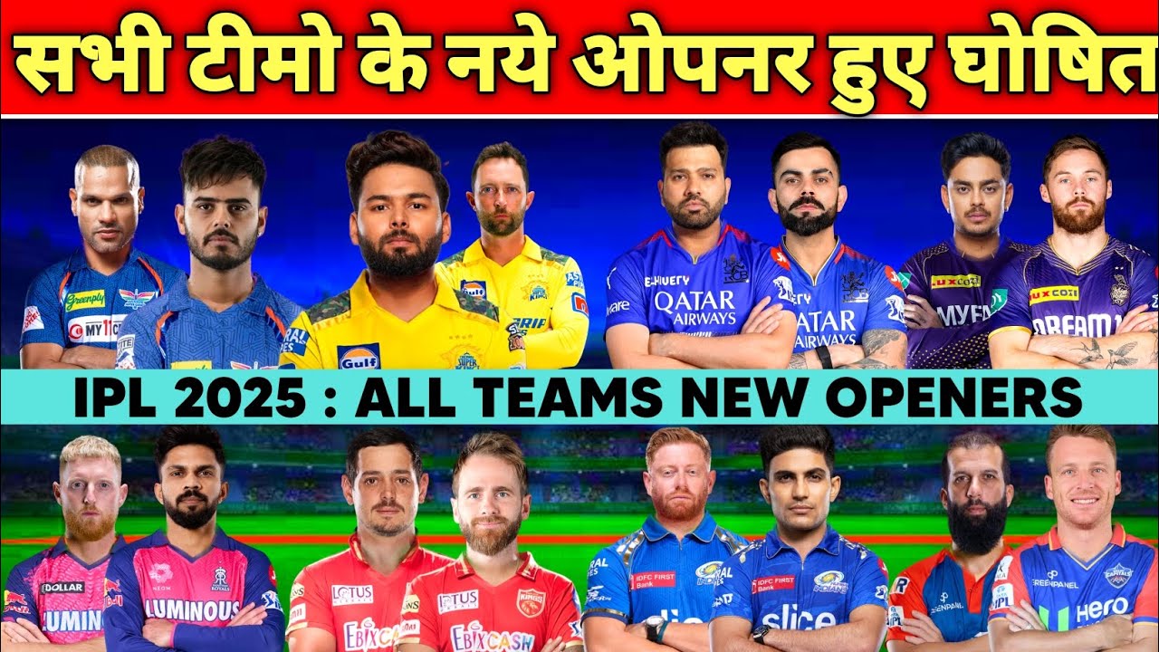 IPL 2025 - All IPL Teams New & Confirmed Openers for the IPL 2025 | IPL ...
