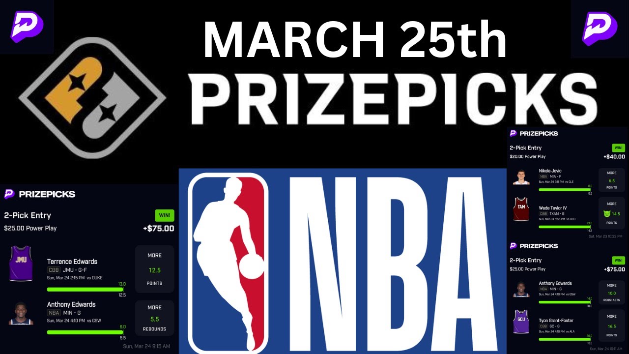 Prize Picks NBA Props March 25th - YouTube