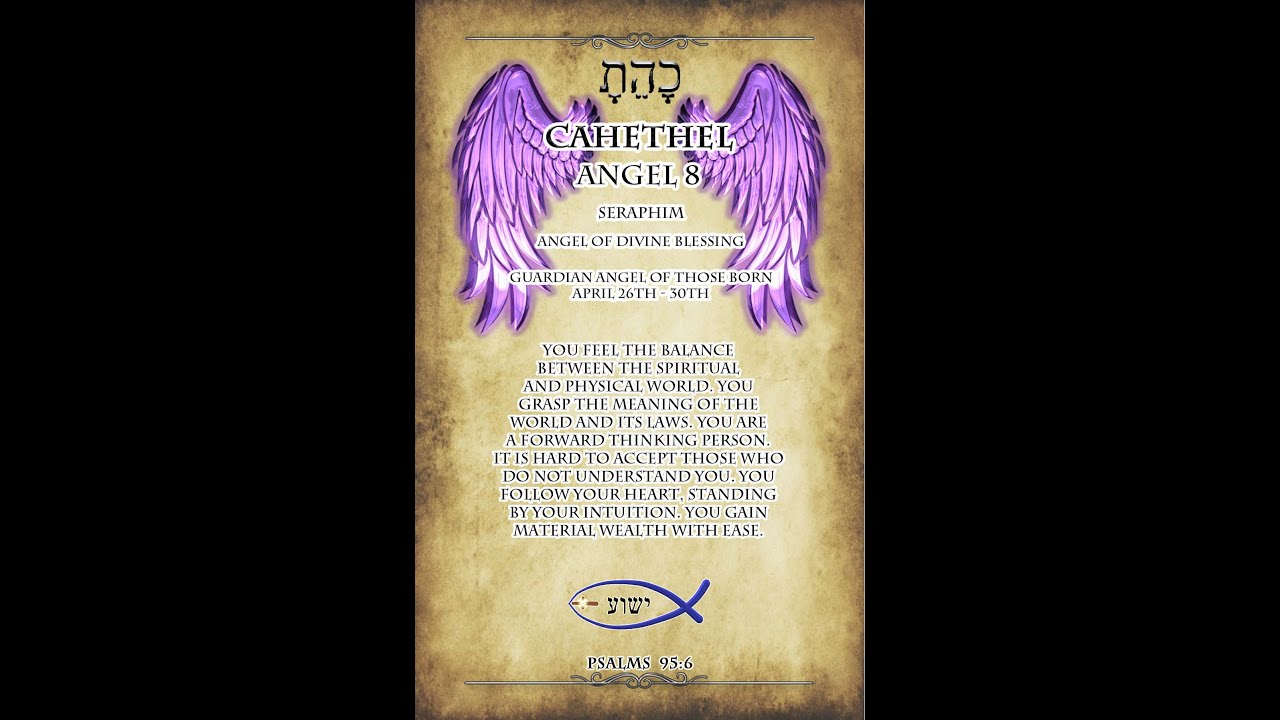 Here is your guardian angel of the day! Cahethel, the 8th name of God ...