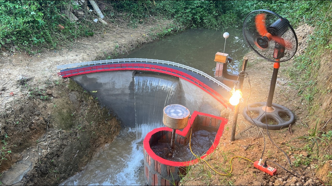 Construction of mini hydroelectric power plant 220V-2kw/h - YouTube