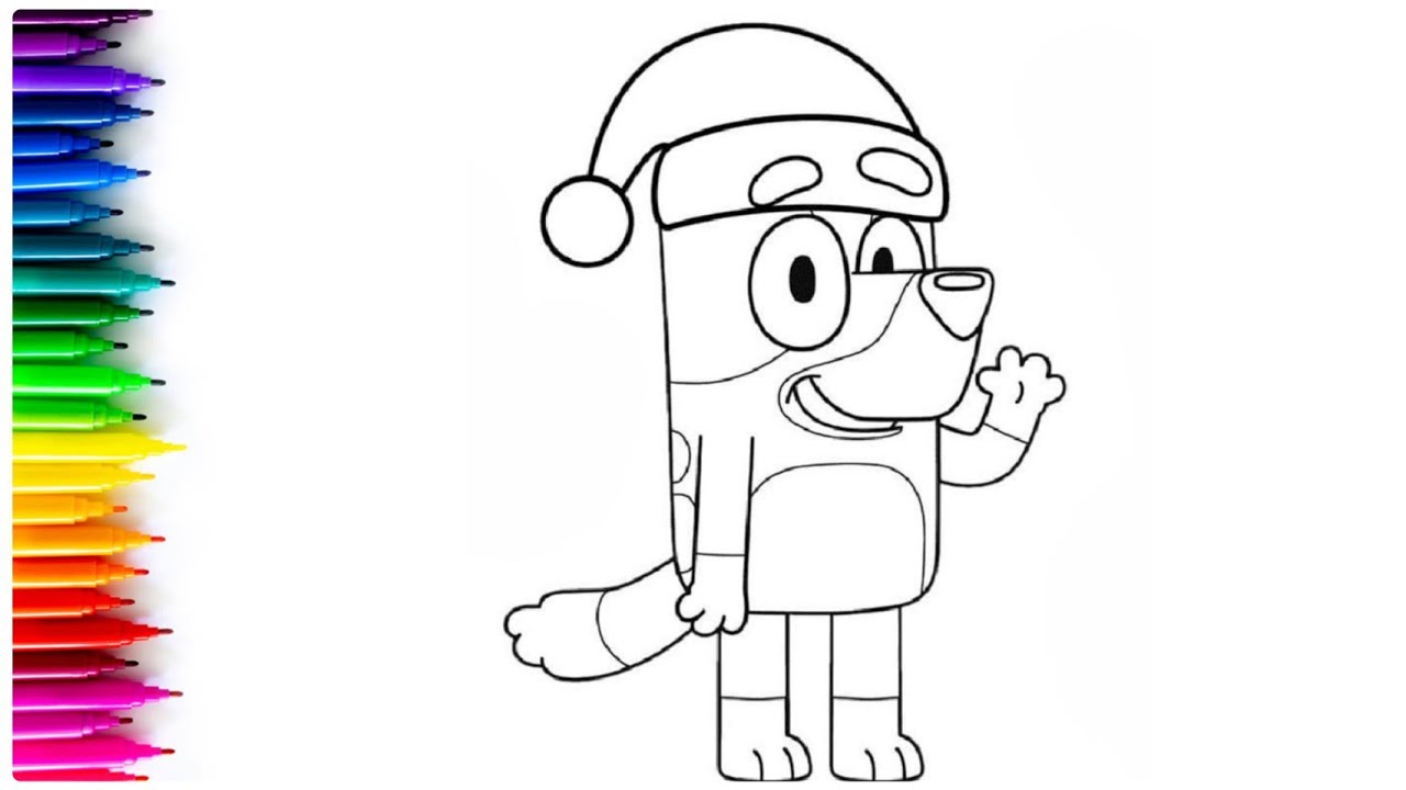 Bluey Christmas Drawing, Painting and Coloring Picture for Kids ...