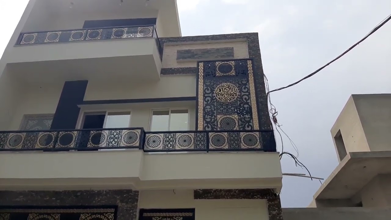 5marla front elevation laser cutting grill & jangla - YouTube