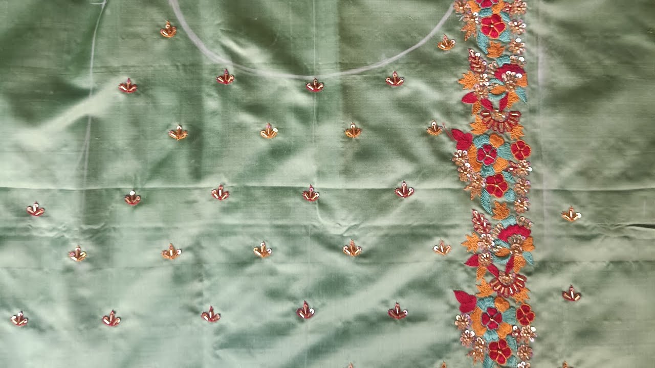 latest model maggam work blouse boat neck design work one side work ...