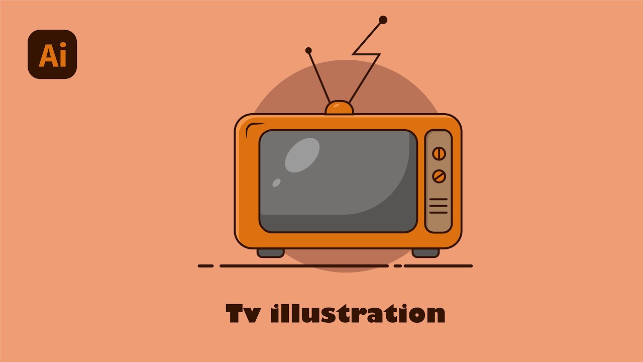 HOW TO DRAW A TV IN ADOBE ILLUSTRATOR - YouTube