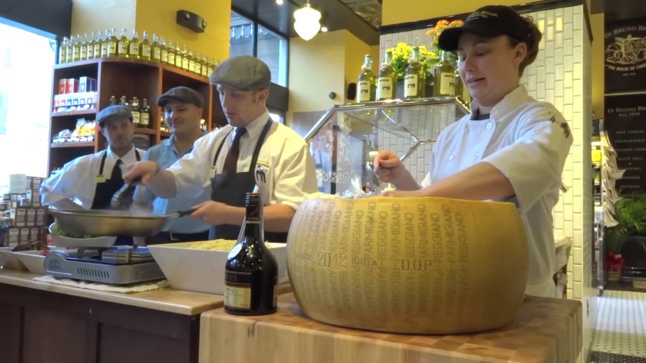 Flaming Wheel of Parmigiano, Di Bruno Bros., Philadelphia - YouTube