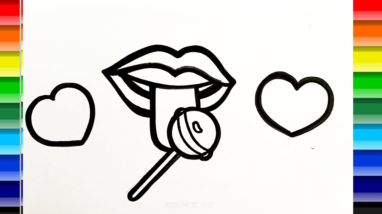 Lips Drawing, Coloring and painting for kid's Toddlers How to draw Lip ...
