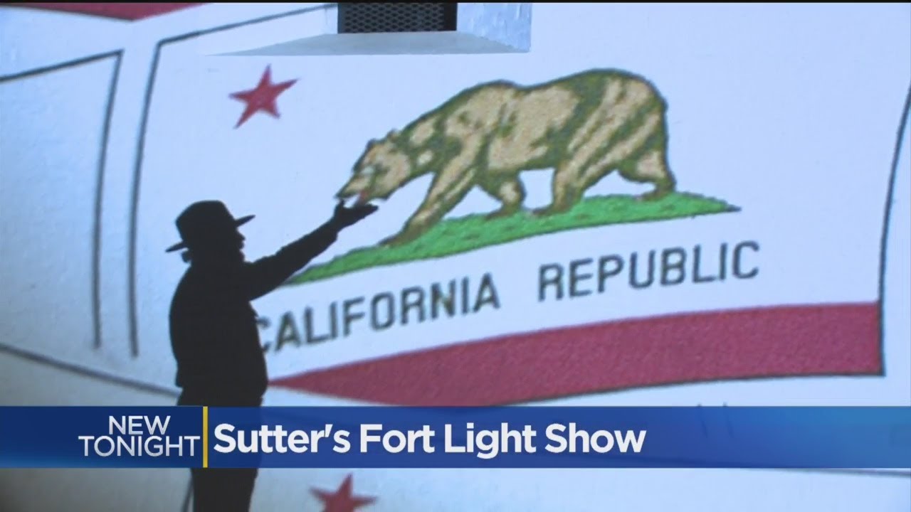 Sutter's Fort Light Show Turns Walls Into Illuminated Art - YouTube