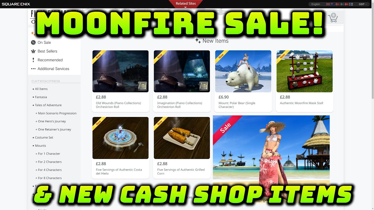 FFXIV: NEW Cash Shop Items + Moonfire SALE! - YouTube