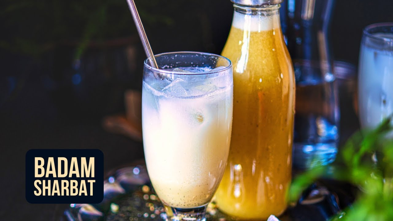 Badam Sharbat - Indian Almond Sharbat Recipe - Almond Concentrate ...