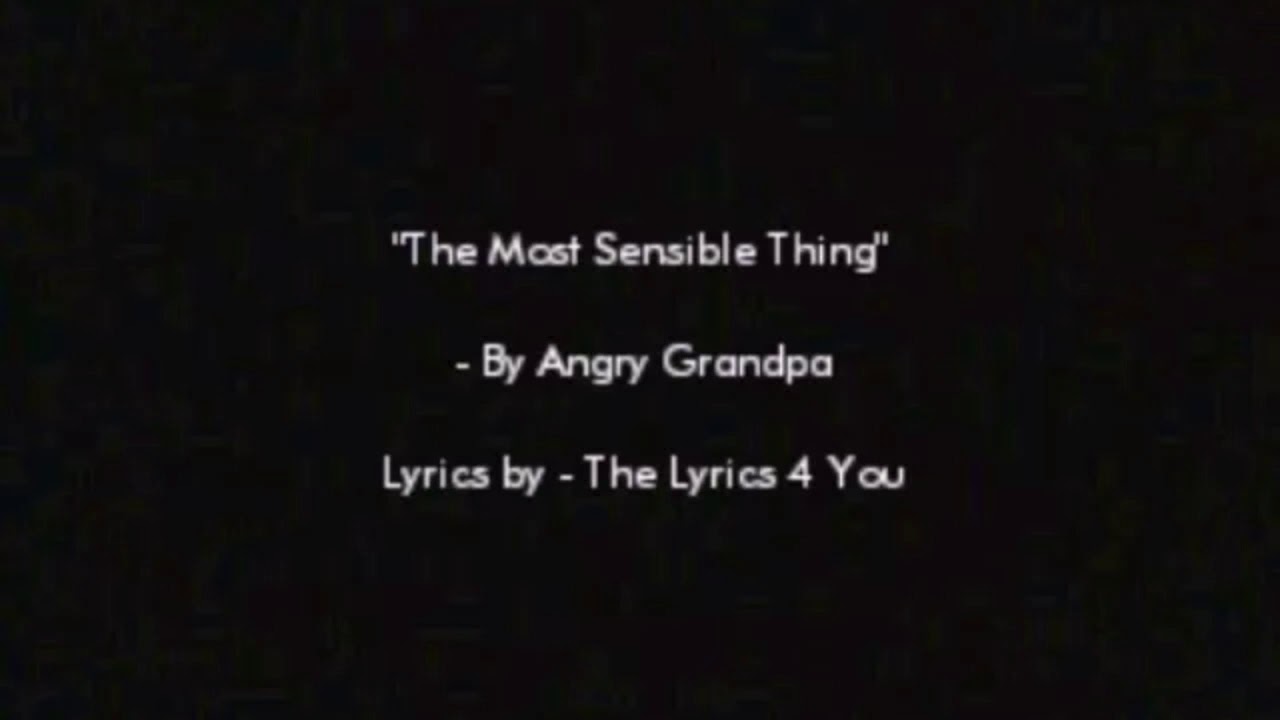Singing the most sensible thing - YouTube