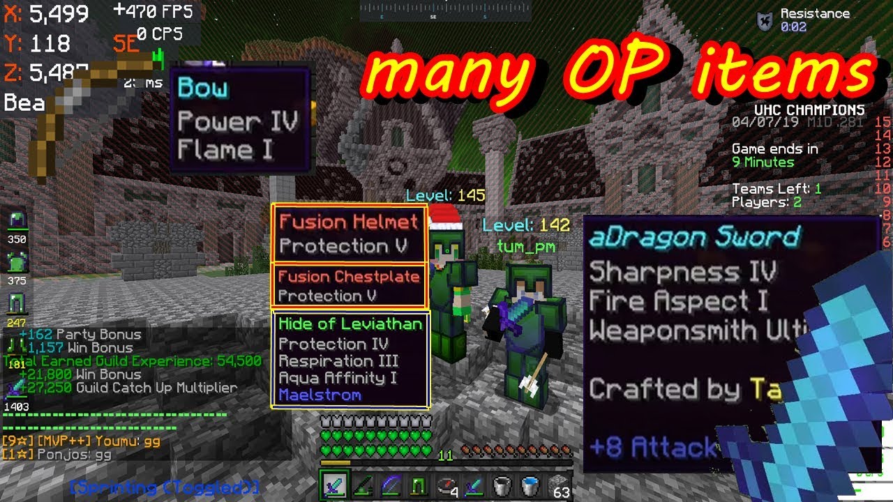 【Minecraft】UHC highlight #76 Many OP items - YouTube