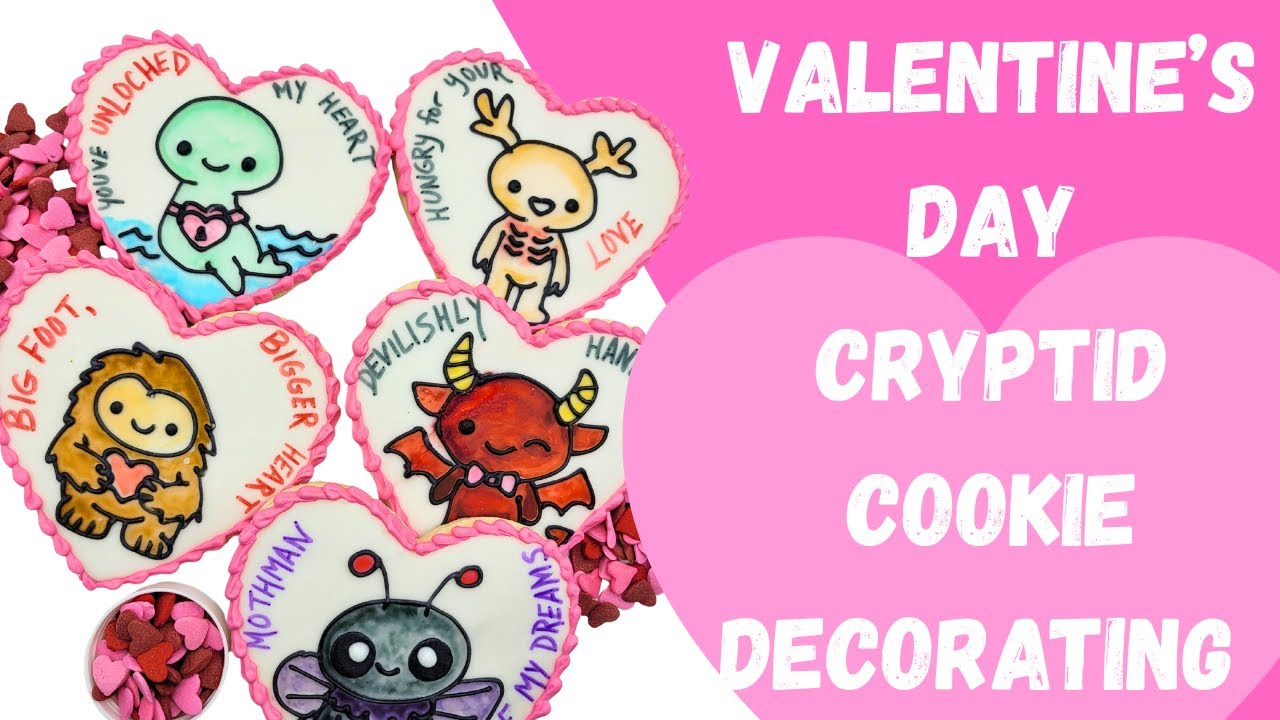Cozy Cryptid Valentine Cookie Decorating | ASMR Cookie Decorating ...