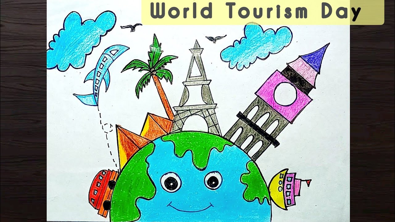 World Tourism Day Poster Drawing Easy/How to Draw Tourism Day Drawing ...