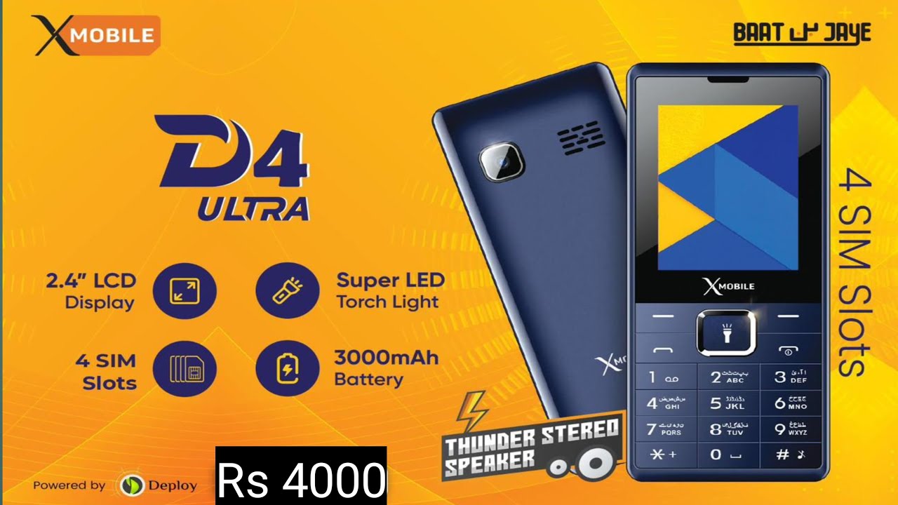 X D4 ULTRA Mobile Unboxing 3000 Mah Battery Rs 3950 - YouTube