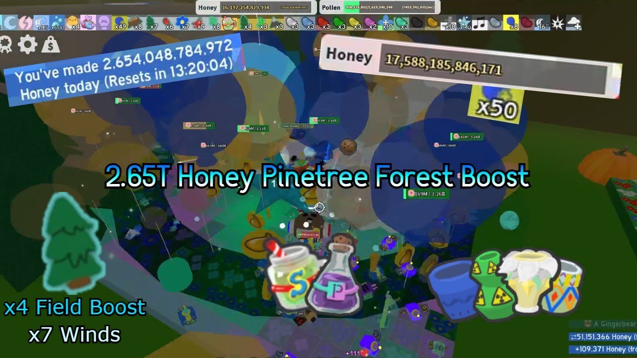 2.6T Honey Pinetree Forest Boost - Roblox Bee Swarm Simulator - YouTube