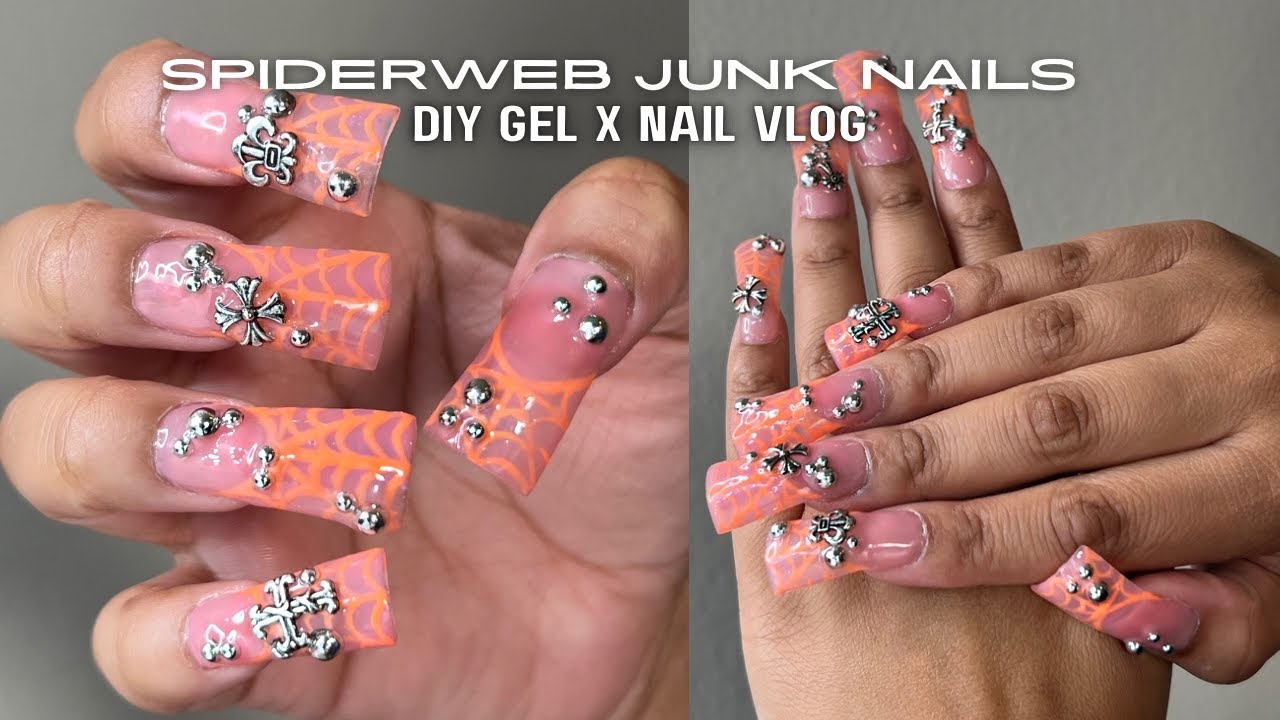 Easy Spider Web French Tips | Halloween Nail Art | Gel X Nail Tutorial ...