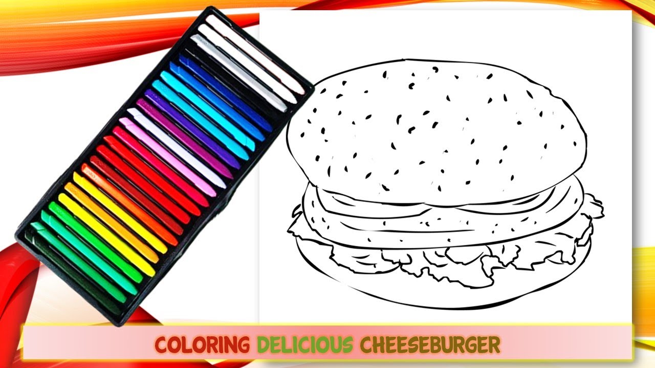 Coloring a Delicious Cheeseburger - YouTube