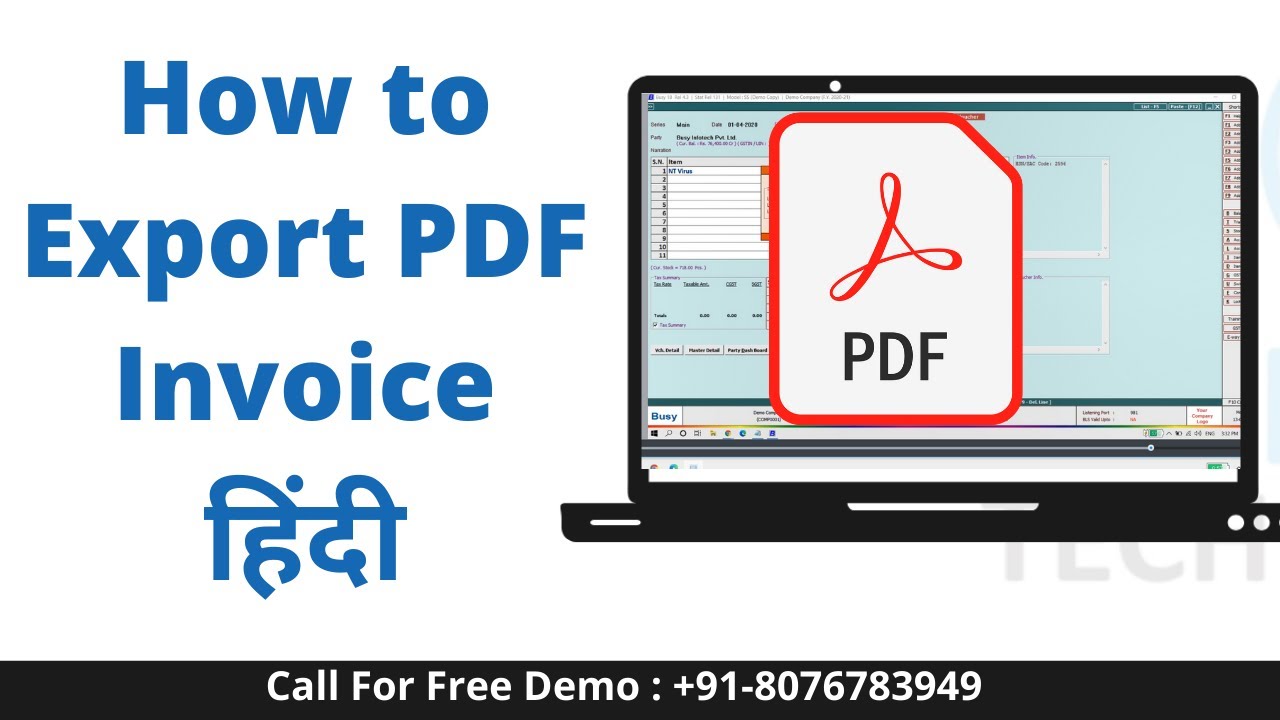How to export pdf file in busy accounting software & inventory software ...