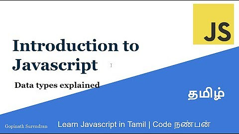 Learn Javascript in Tamil - YouTube